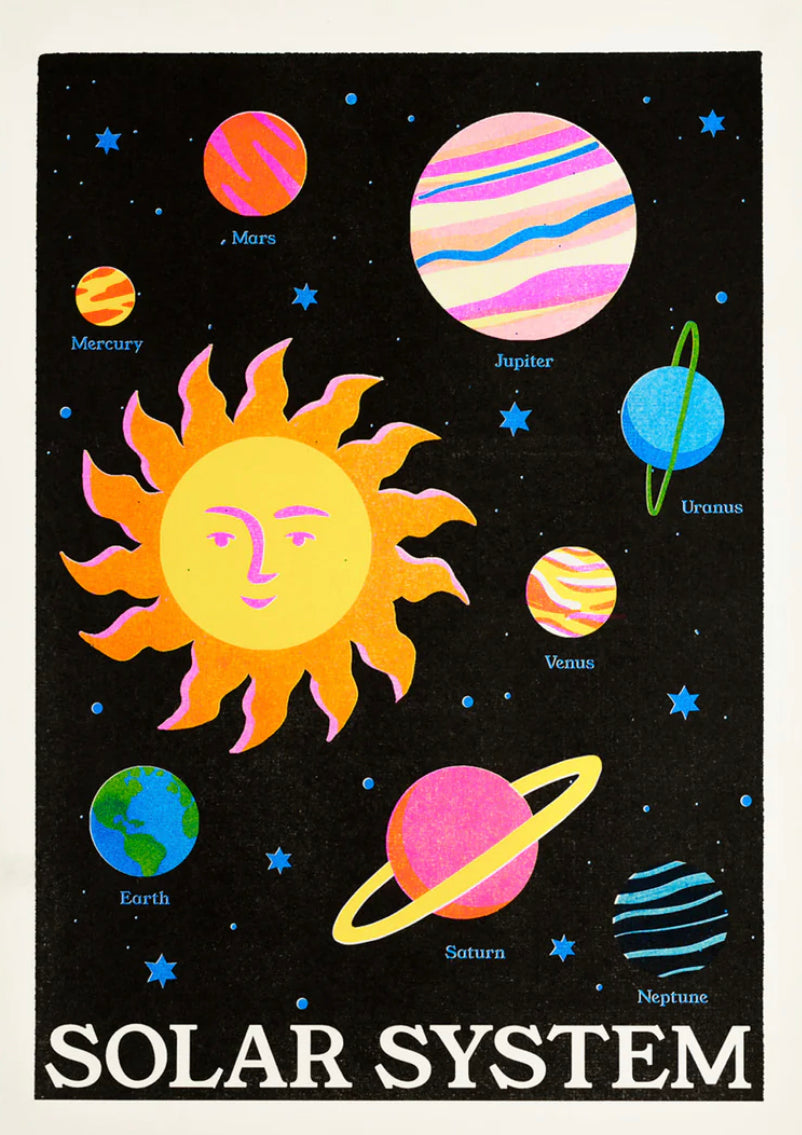 Solar System Riso A3 Print – studiopylon